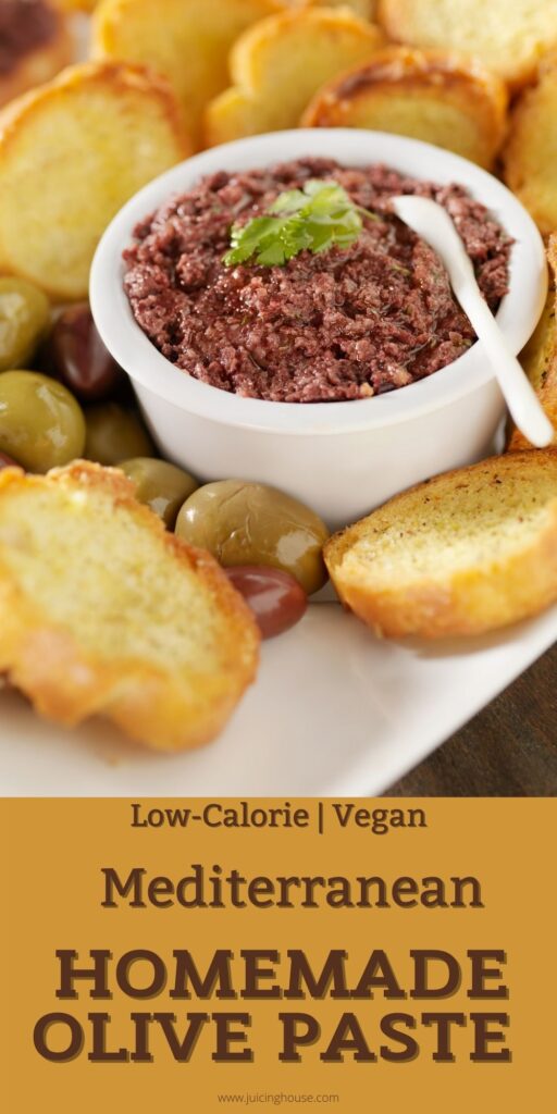Mediterranean Homemade Olive Paste Spread (Low-Calorie, Vegan)