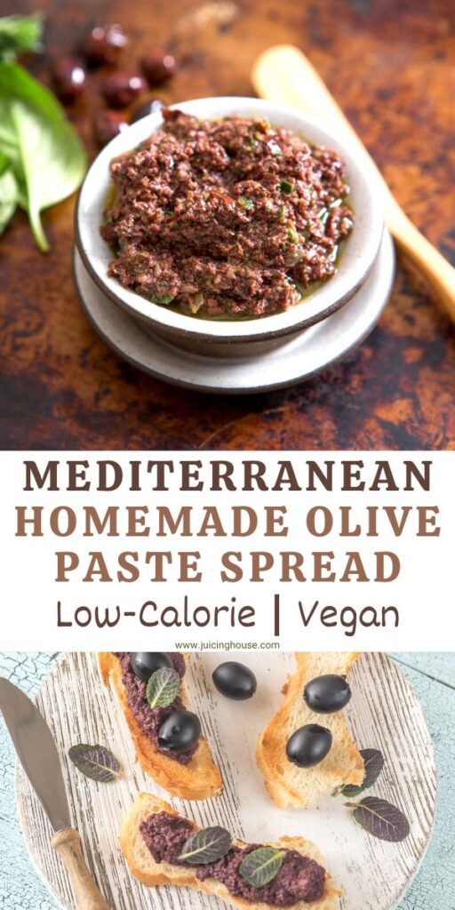 Mediterranean Homemade Olive Paste Spread (Low-Calorie, Vegan)
